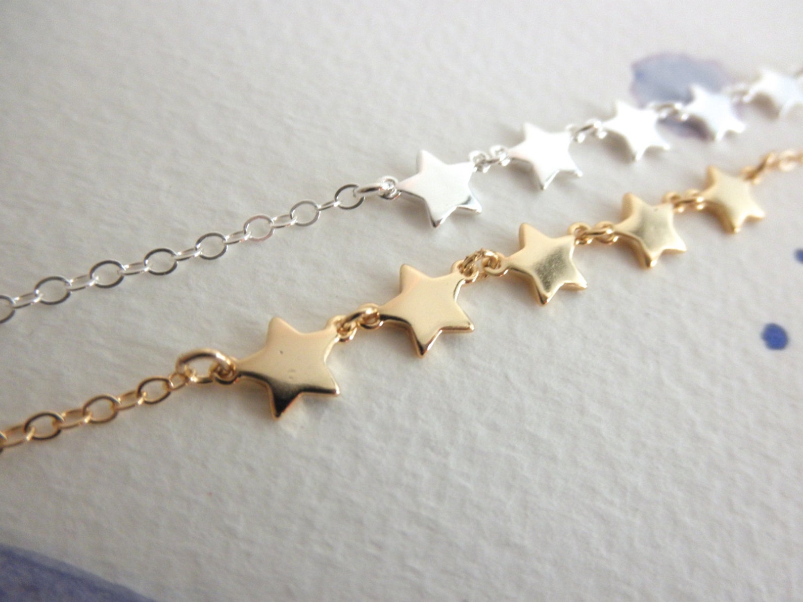 Multi Gold Star Necklace 14K Gold-filled Chain Gold Star - Etsy