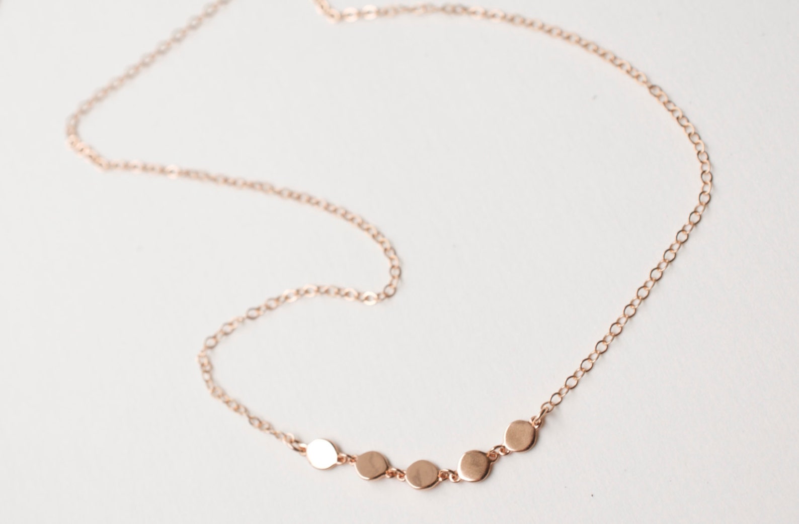 Rose Gold Mini Disc Necklace Multi Disc Rose Gold Circle | Etsy