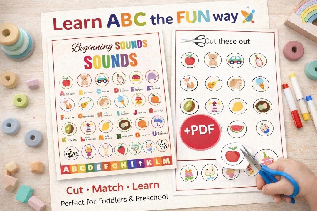Beginning Sounds Alphabet Activity | Cut and Paste Phonics Worksheet ...