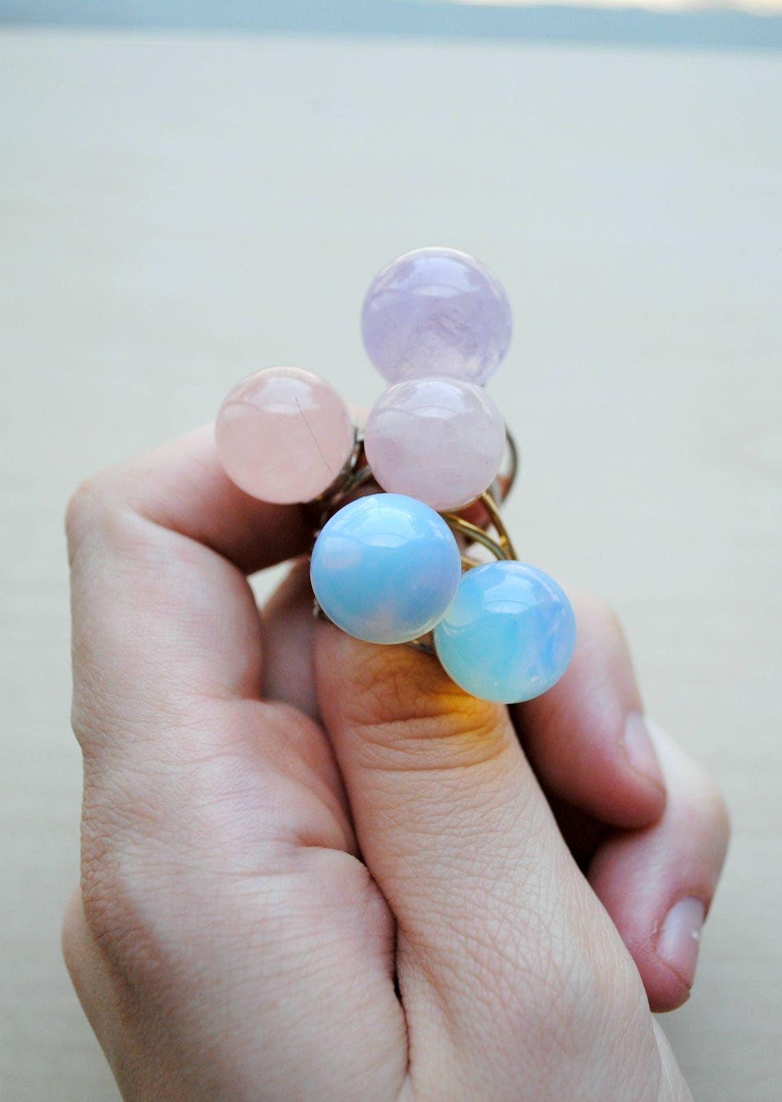 Crystal Orb Ring Crystal Ball Ring Simple Crystal Ring - Etsy