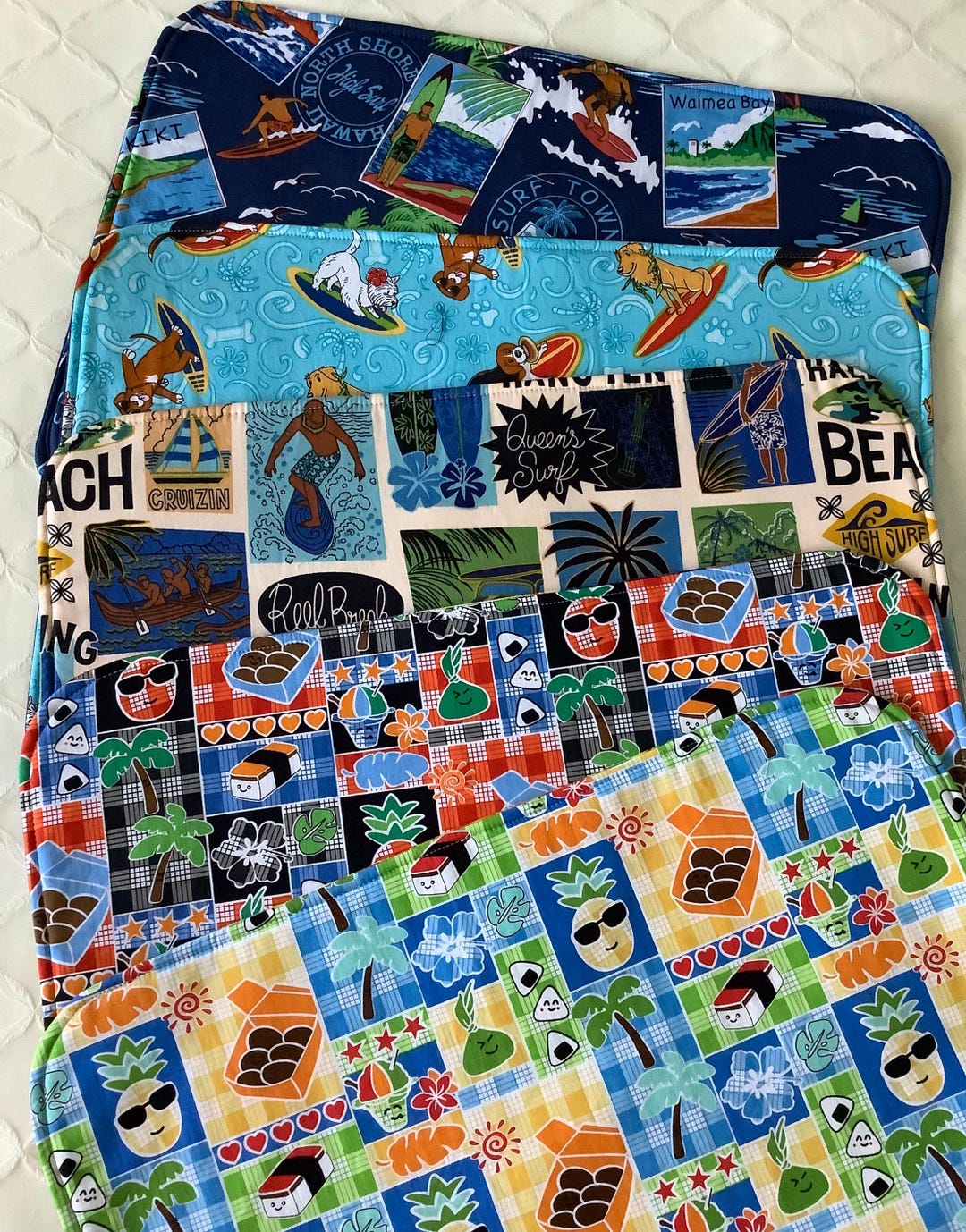 Hawaiian Themed, Palaka Prints Reversible Placemats, Set of 4 - Etsy