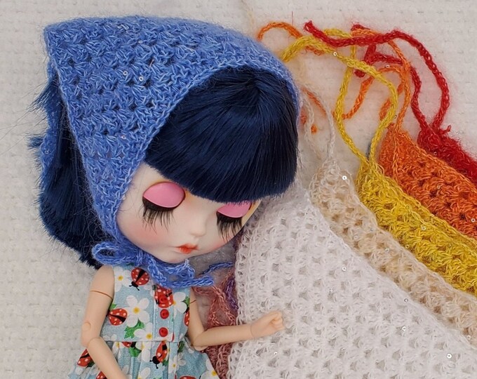 Kerchief Fuzzy Granny Square Stitch Crochet With Tiny Sparkle for ...