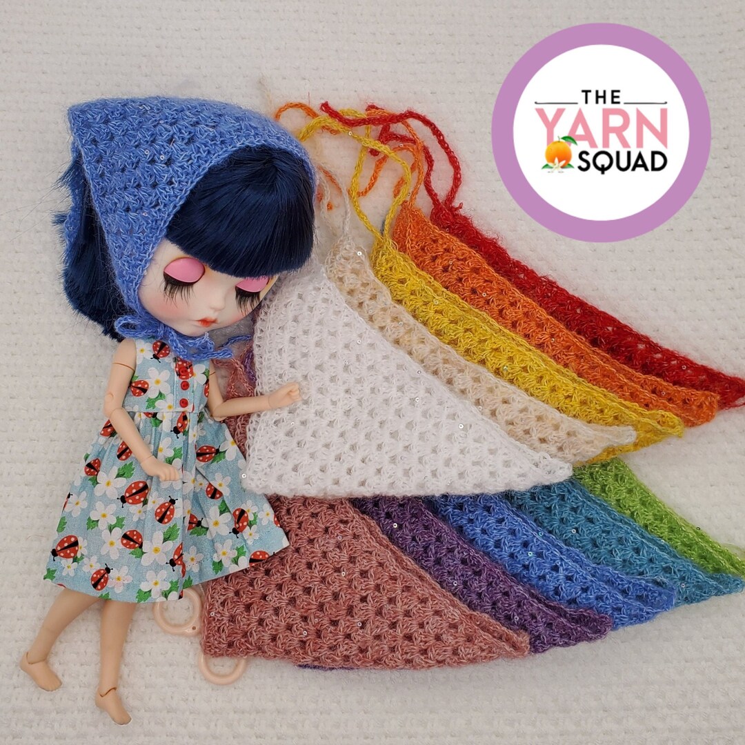 Kerchief Fuzzy Granny Square Stitch Crochet With Tiny Sparkle for ...