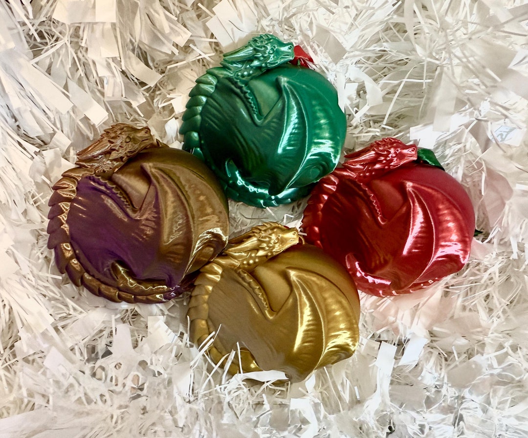 3D Printed Dragon Bauble | Dragon Christmas Holiday Decoration | Nerdy ...