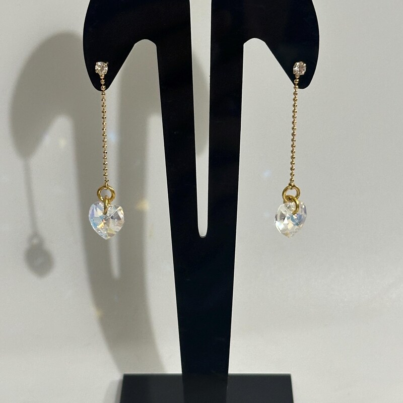 Heart Chain Drop Earring - Etsy