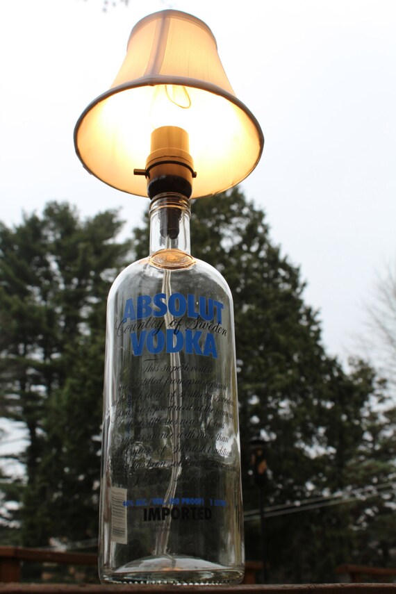 Items similar to Absolute Vodka Bottle Lamp on Etsy