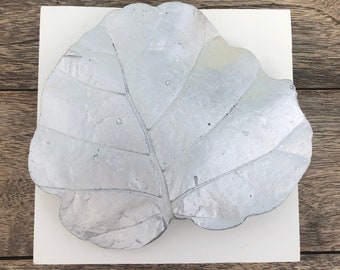 Silver Leaf Ceramic Tile - Etsy