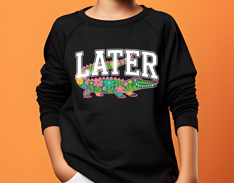 Florida Gator DTF Transfer, Floral Alligator Shirt Print, Preppy ...