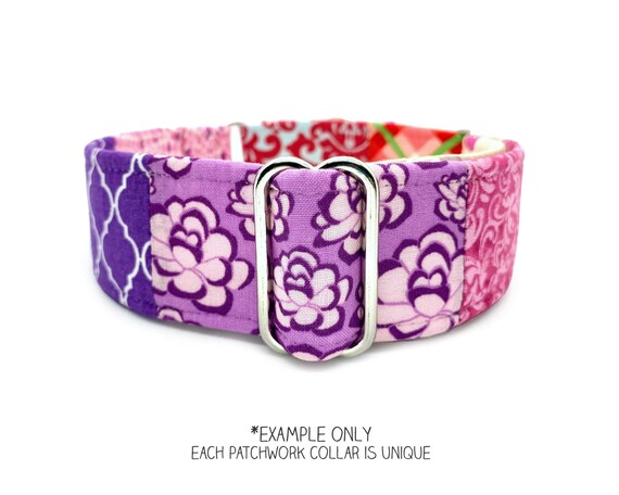 Pink & Purple Patchwork Dog Collar Unique One of a Kind 1 - Etsy
