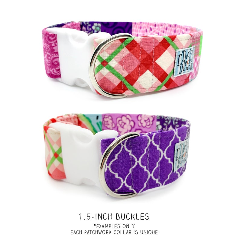 Pink & Purple Patchwork Dog Collar Unique One of a Kind 1 - Etsy