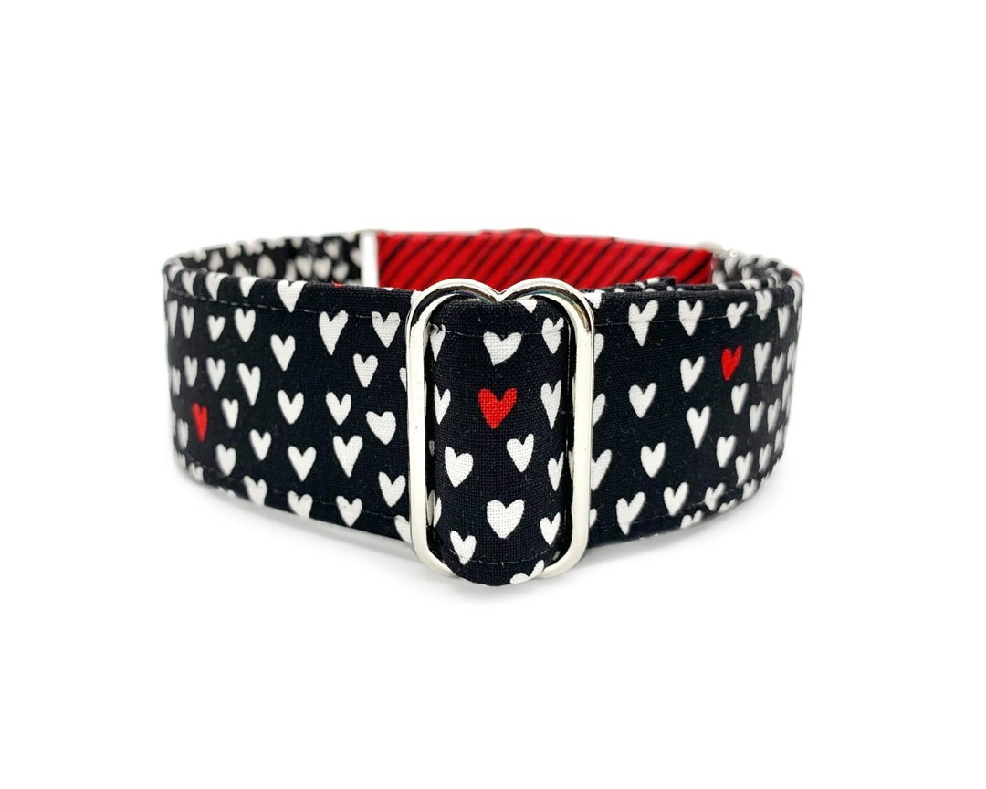Mr. Valentine Martingale OR Side Release Buckle Dog Collar - Black, Red ...