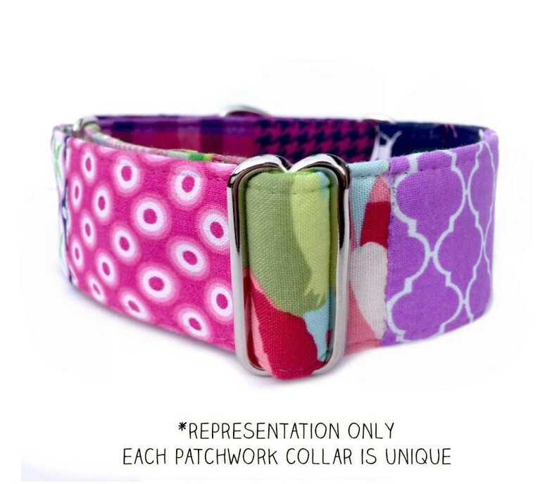 Pink & Purple Patchwork Dog Collar Unique One of a Kind 1 | Etsy