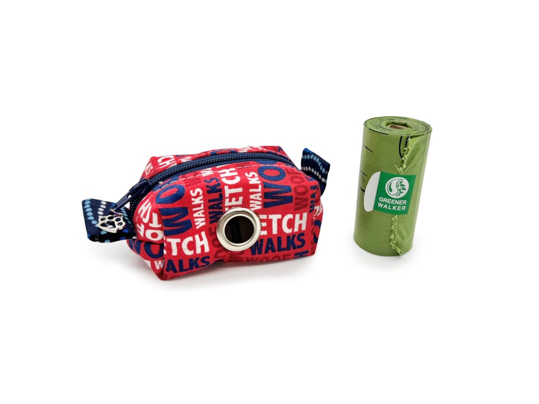 Dog Walk Fabric Puff Pouch Poop Bag Dispenser for Dog Leashes - Etsy