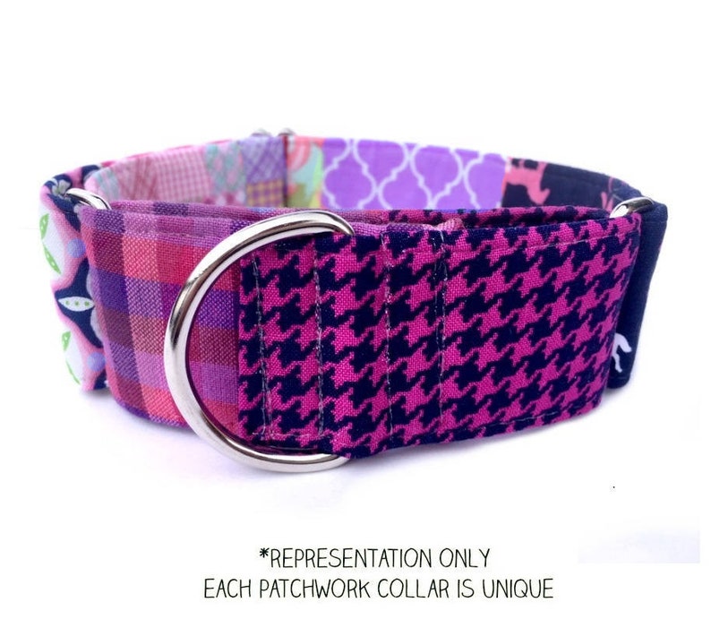 Pink & Purple Patchwork Dog Collar Unique One of a Kind 1 | Etsy