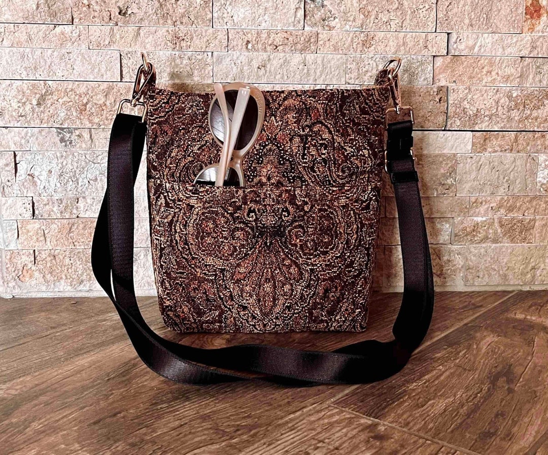 Rosa Crossbody Tapestry Bag W/ Outside Pockets - Etsy