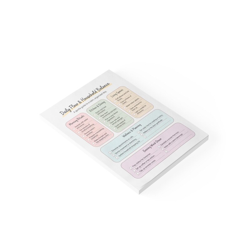 Daily Routine Checklist Post-it Note Pads | Morning, Kitchen, Wellness ...