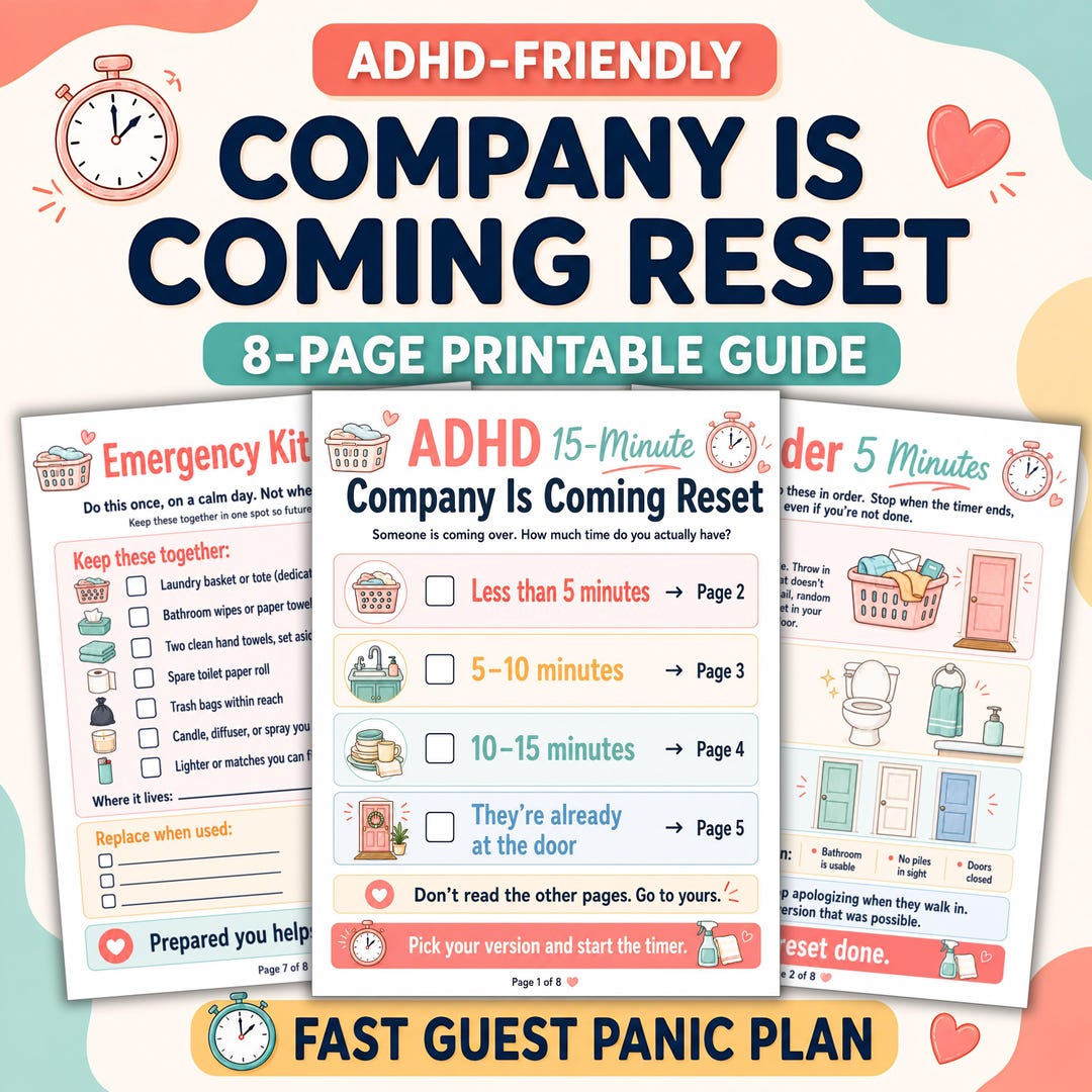 ADHD House Cleaning Checklist Printable, Speed Cleaning Guide, Surprise ...