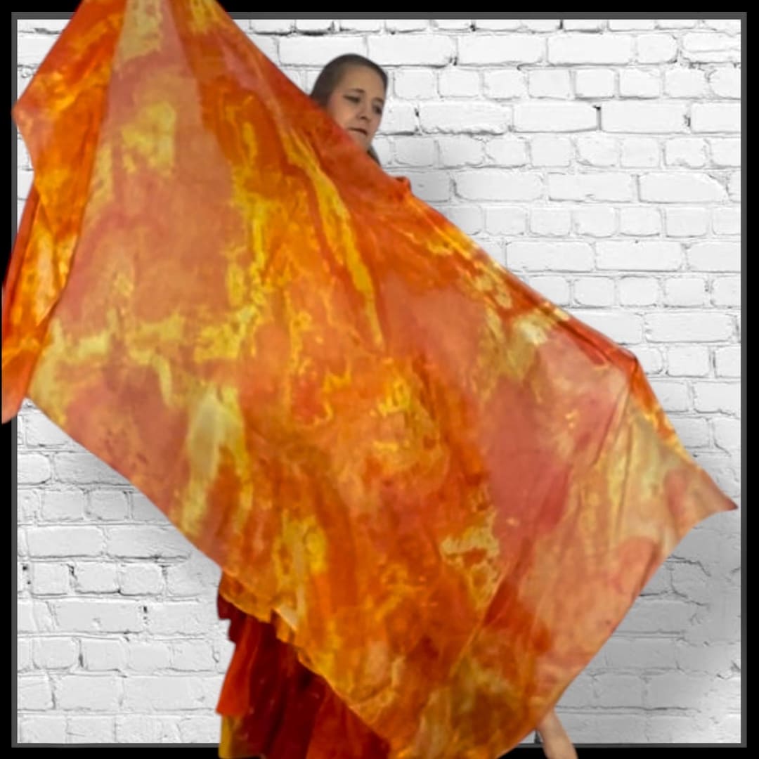 Fire Phoenix Silk Belly Dance Veil and Cover Up - Etsy