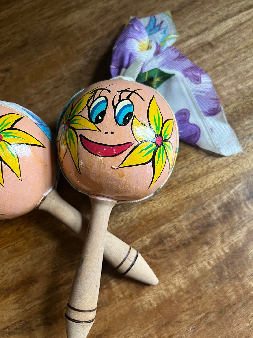 Vintage Maracas Ladies Smiley Head - Etsy
