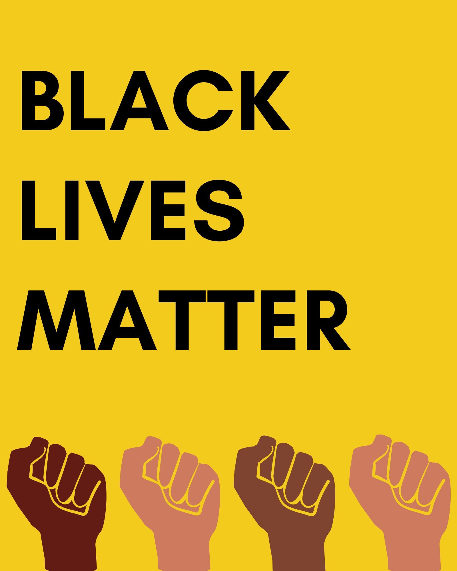 Black Lives Matter, BLM, Resist Fists, Yellow Black Blm Sign, Protest ...