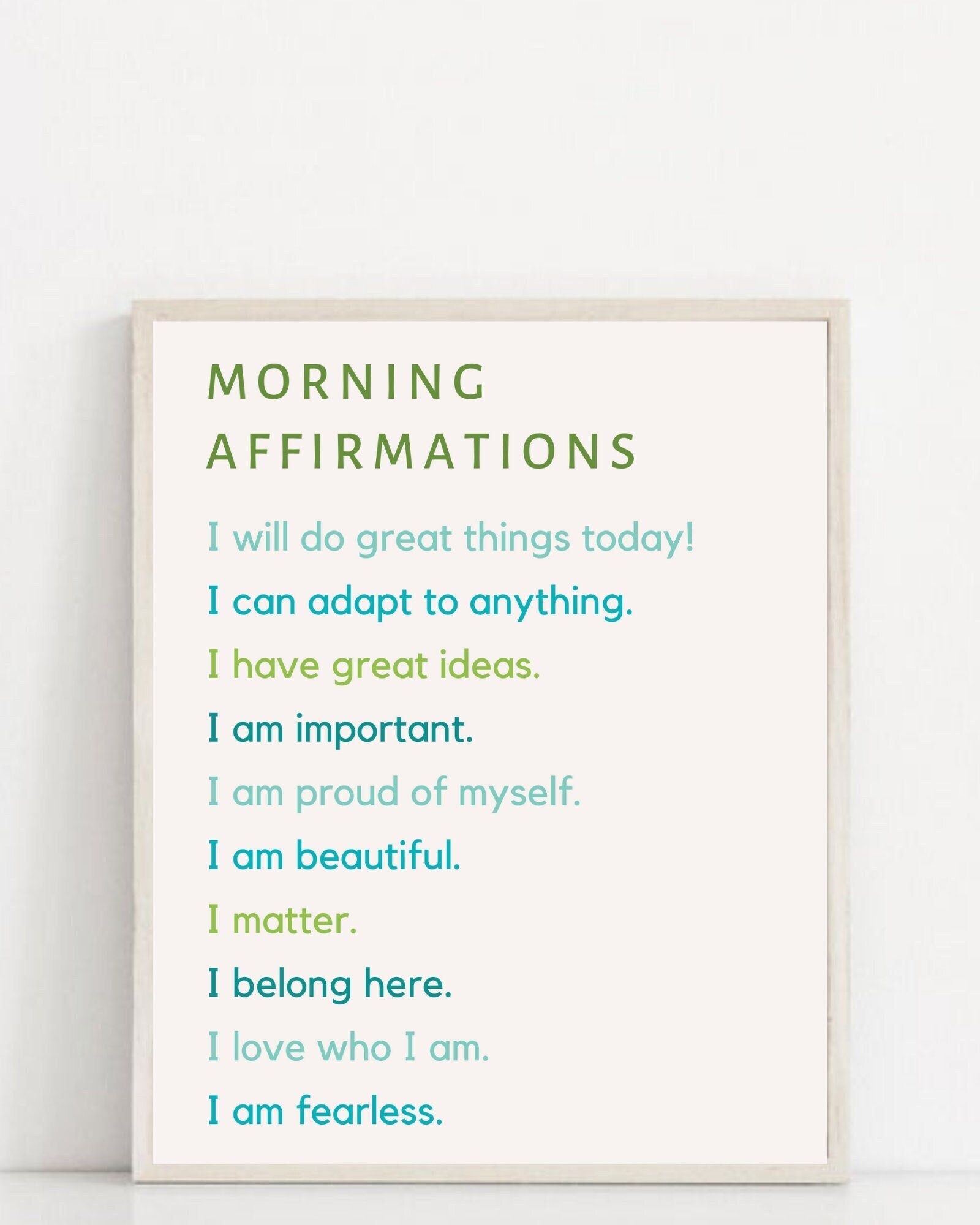 Morning Affirmations / DIGITAL DOWNLOAD / Classroom Printables / Kids ...