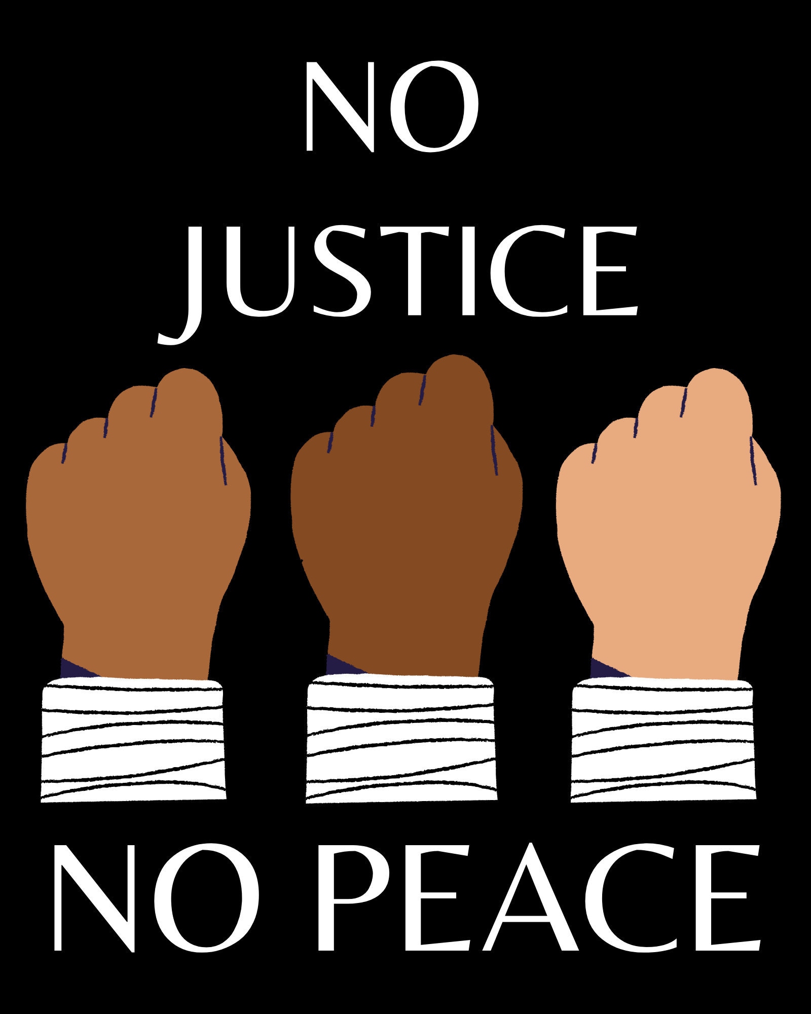 No Justice No Peace Protest Poster, Black Lives Matter Protest Sign ...