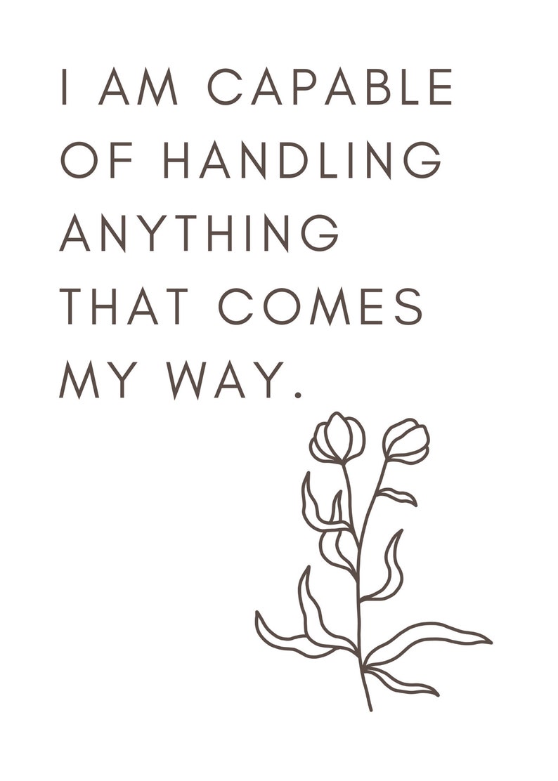 Daily Positive Affirmations / Black and White Prints / DIGITAL DOWNLOAD ...