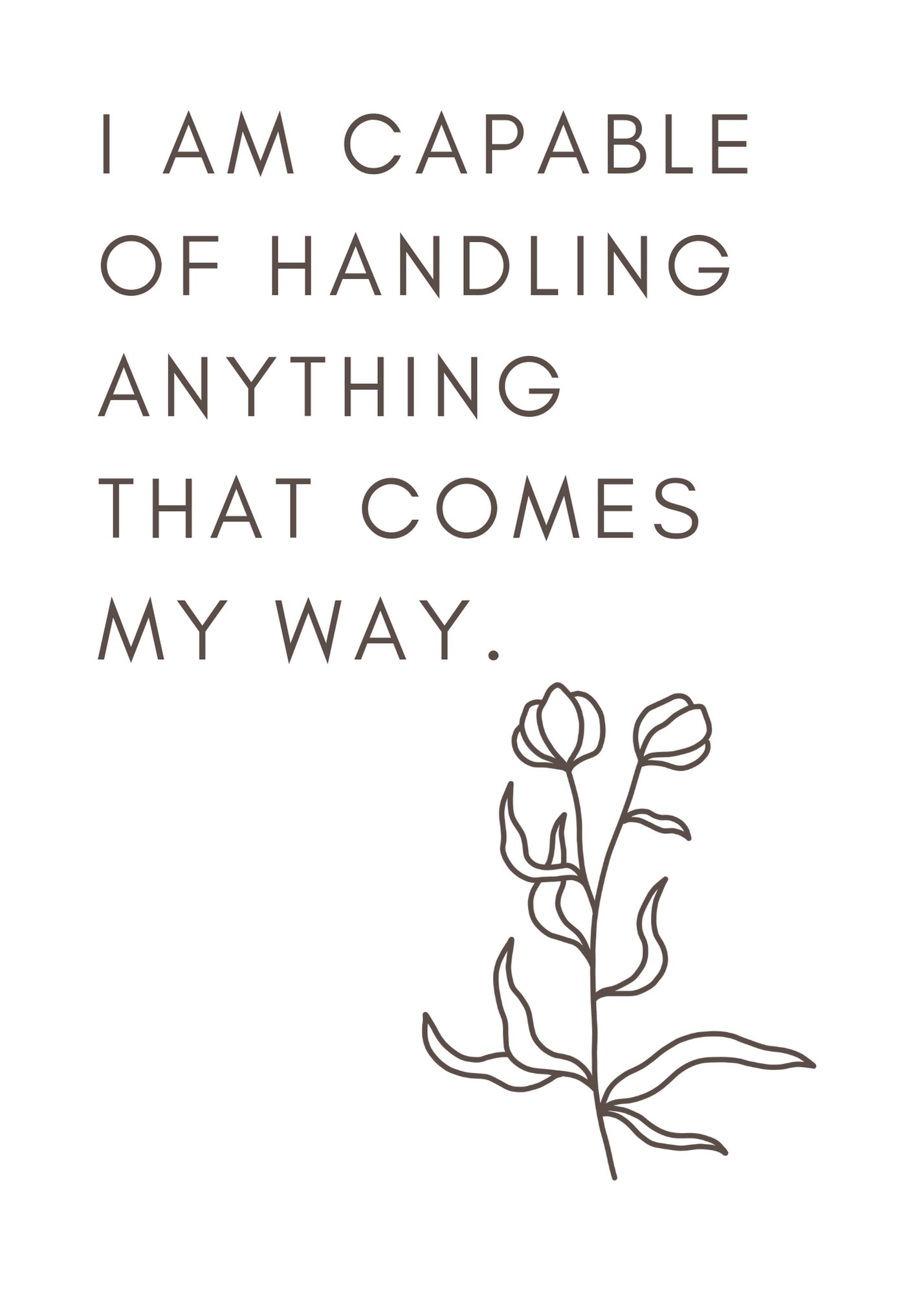 Daily Positive Affirmations / Black and White Prints / DIGITAL DOWNLOAD ...