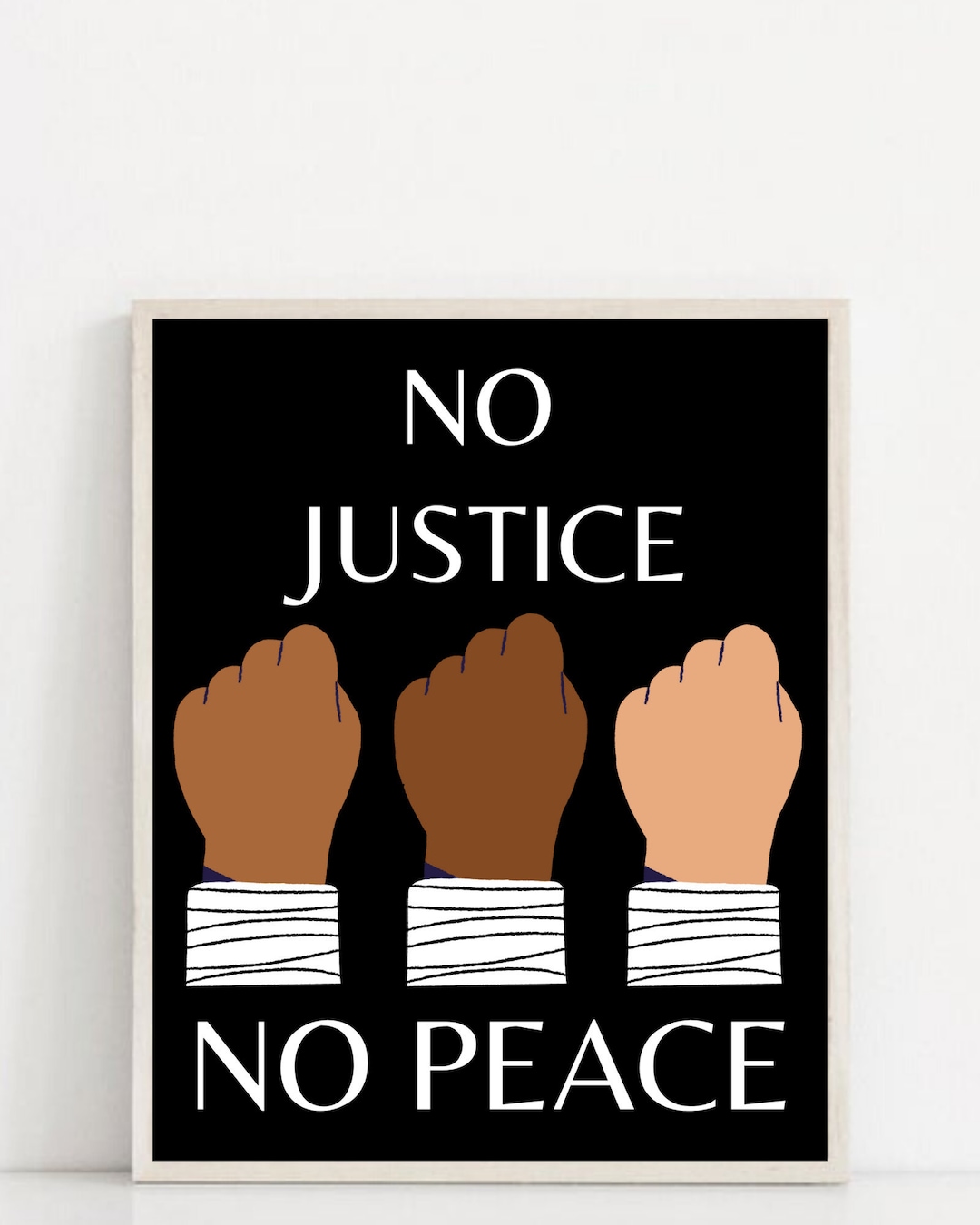 No Justice No Peace Protest Poster, Black Lives Matter Protest Sign ...
