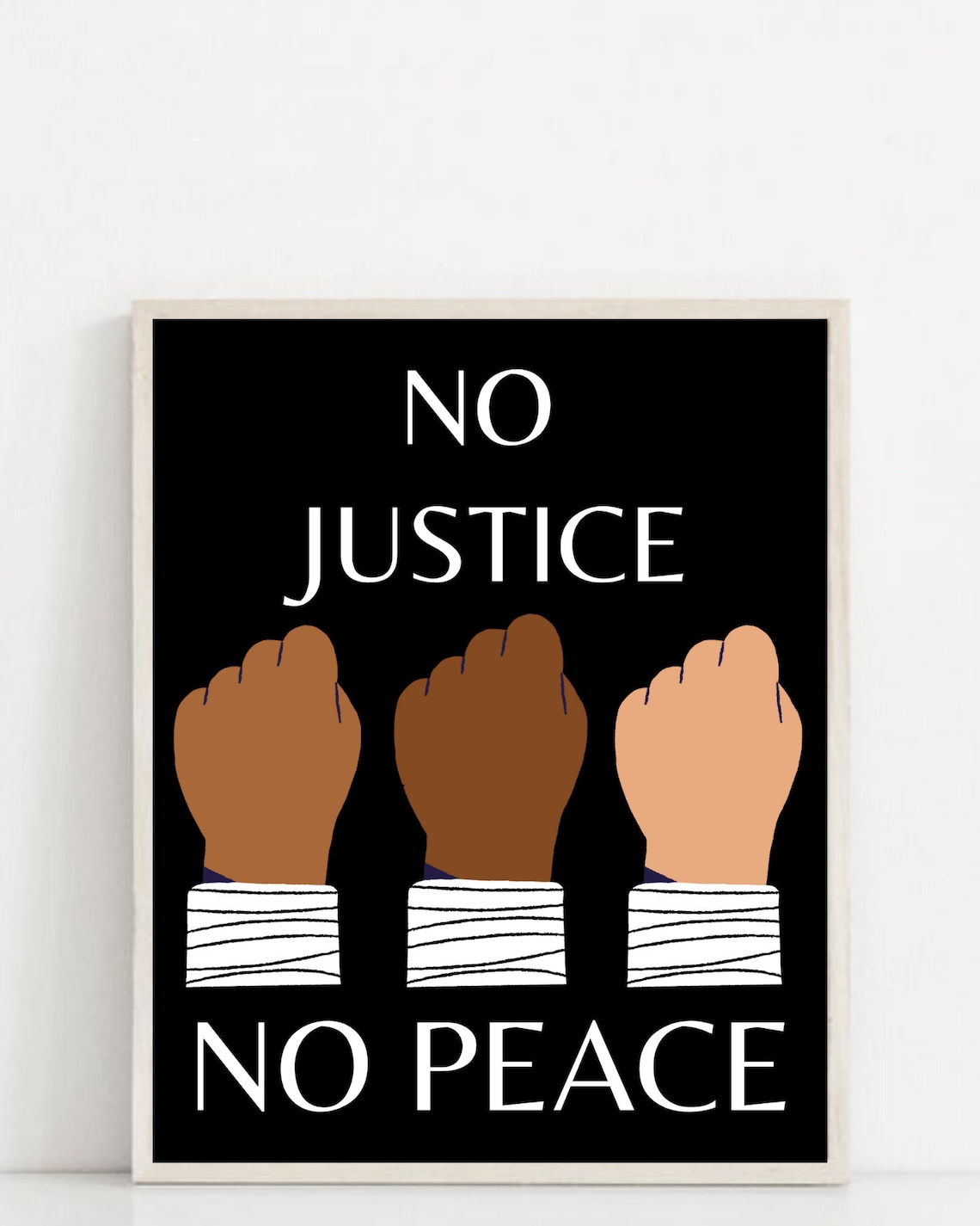 No Justice No Peace Protest Poster, Black Lives Matter Protest Sign ...
