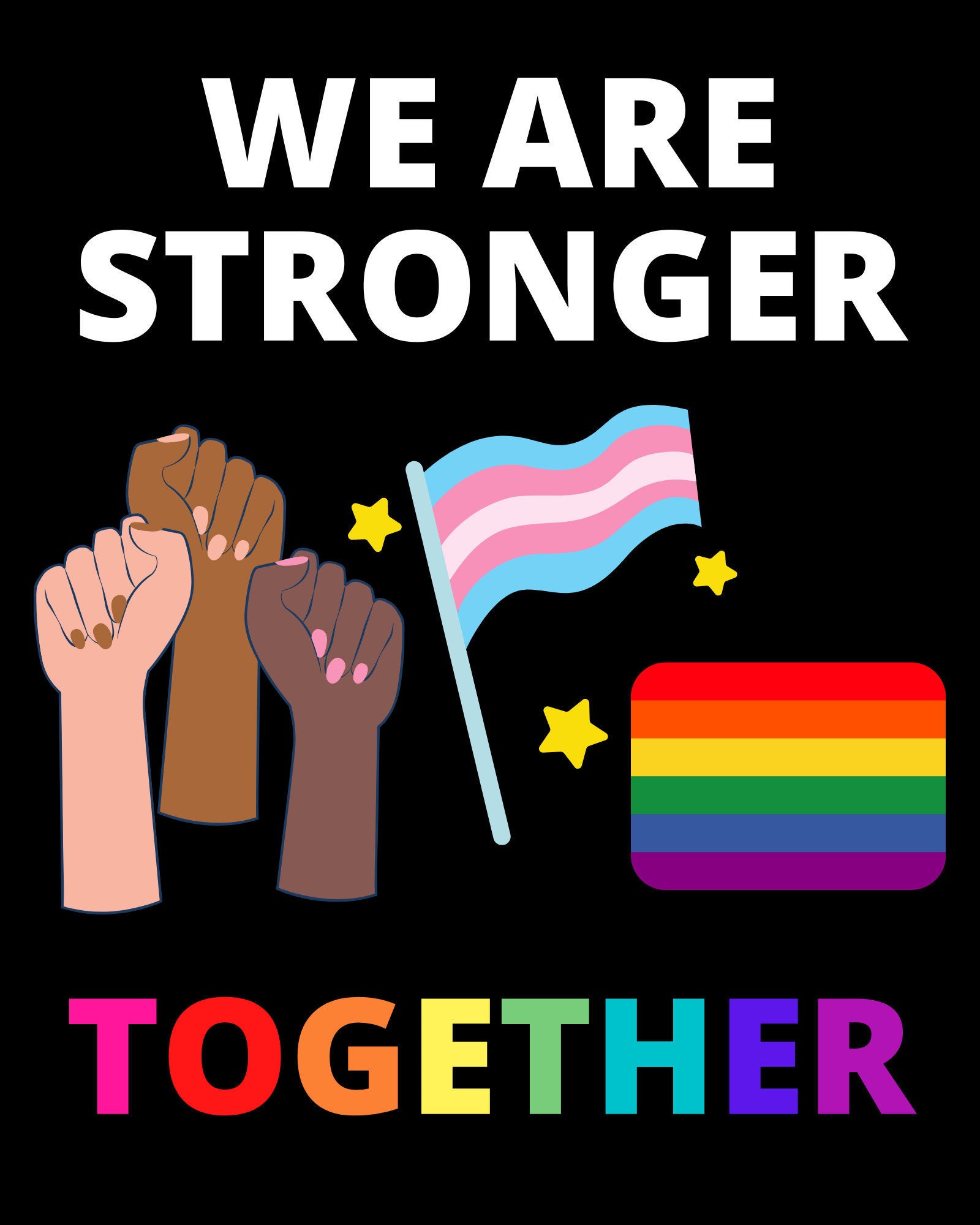 We Are Stronger Together Print: BLM & Pride Ally Sign (digital Download ...