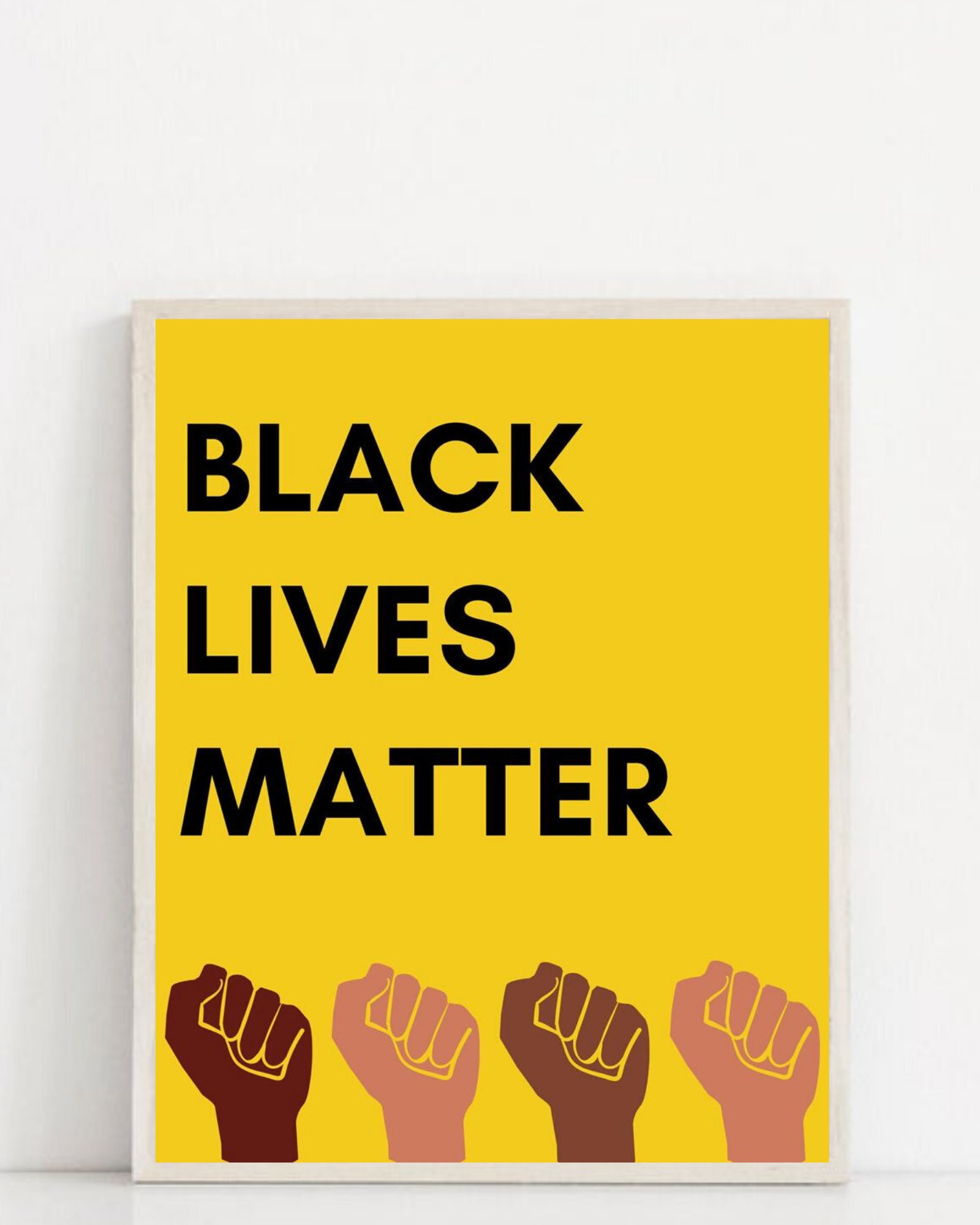 Black Lives Matter, BLM, Resist Fists, Yellow Black Blm Sign, Protest ...