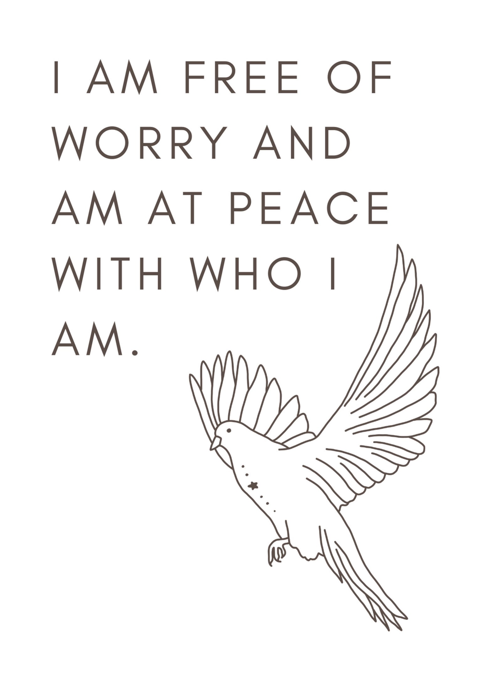 Daily Positive Affirmations / Black and White Prints / DIGITAL DOWNLOAD ...