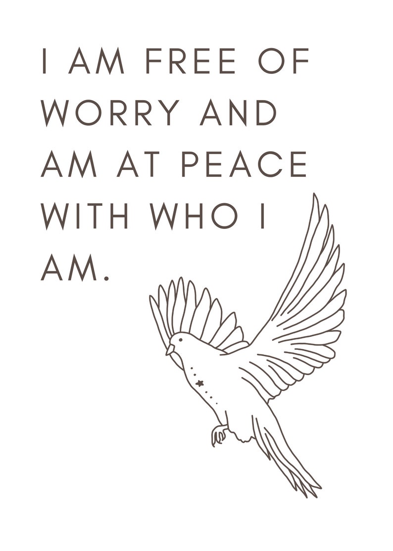 Daily Positive Affirmations / Black and White Prints / DIGITAL DOWNLOAD ...