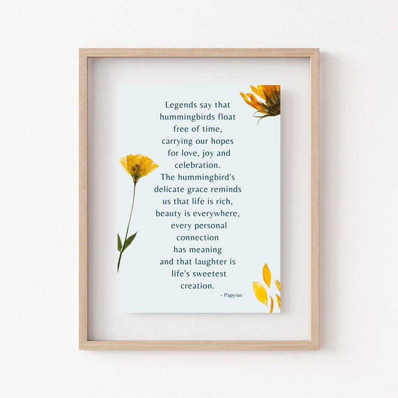 Hummingbird Meaning of Life Quote, Love, Joy, Celebration, Laughter ...