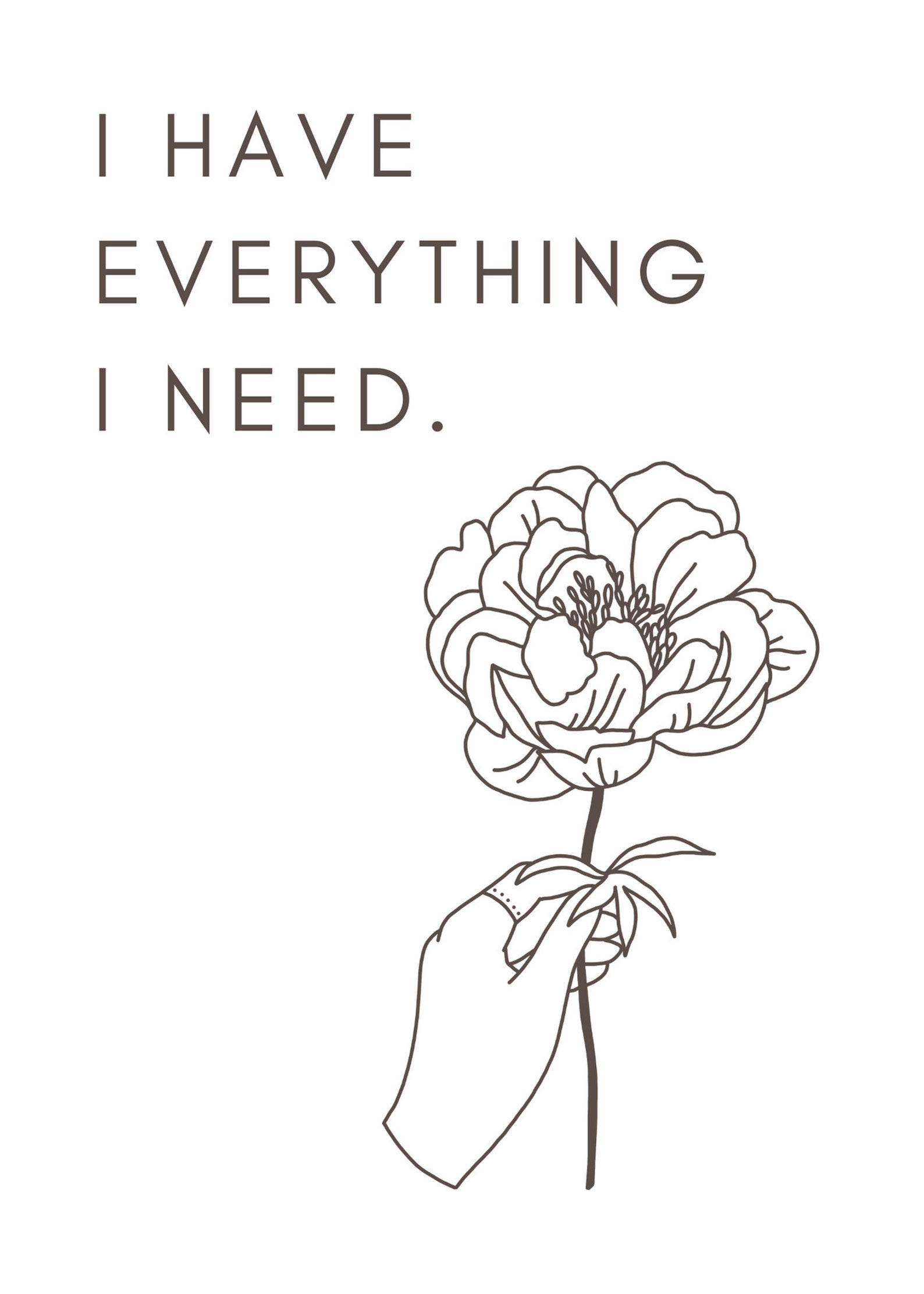 Daily Positive Affirmations / Black and White Prints / DIGITAL DOWNLOAD ...