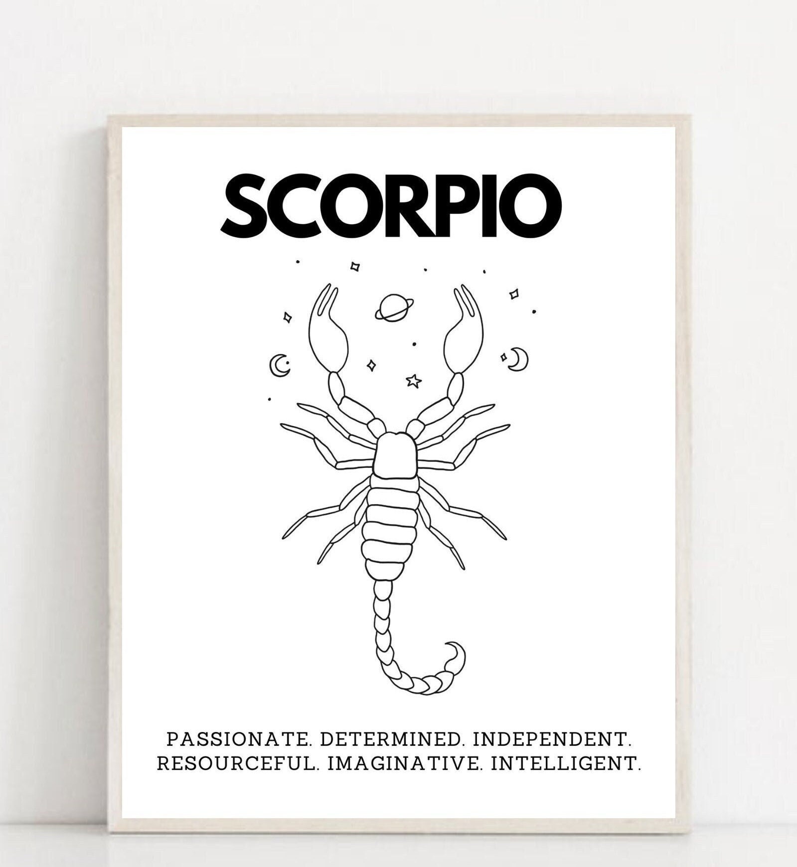 SCORPIO Zodiac Sign Print / DIGITAL DOWNLOAD / Astrological Sign ...