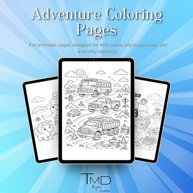 Boys Coloring Book Printable | 12 Adventure Coloring Pages for Kids ...
