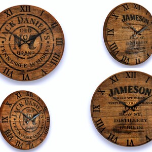 Reclaimed Whiskey Barrel Head Clock: Rustic Bourbon Decor - Etsy