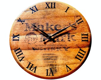 Reclaimed Bourbon/ Whiskey Barrel Head Wall Clocks - Etsy