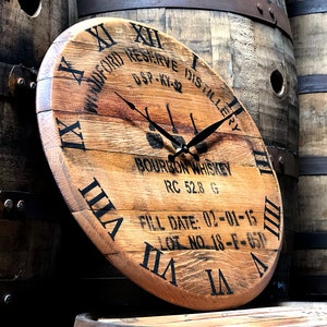 Bourbon Whiskey Barrel Wall Hanging Clock Wall Mounted Round Clocks ...