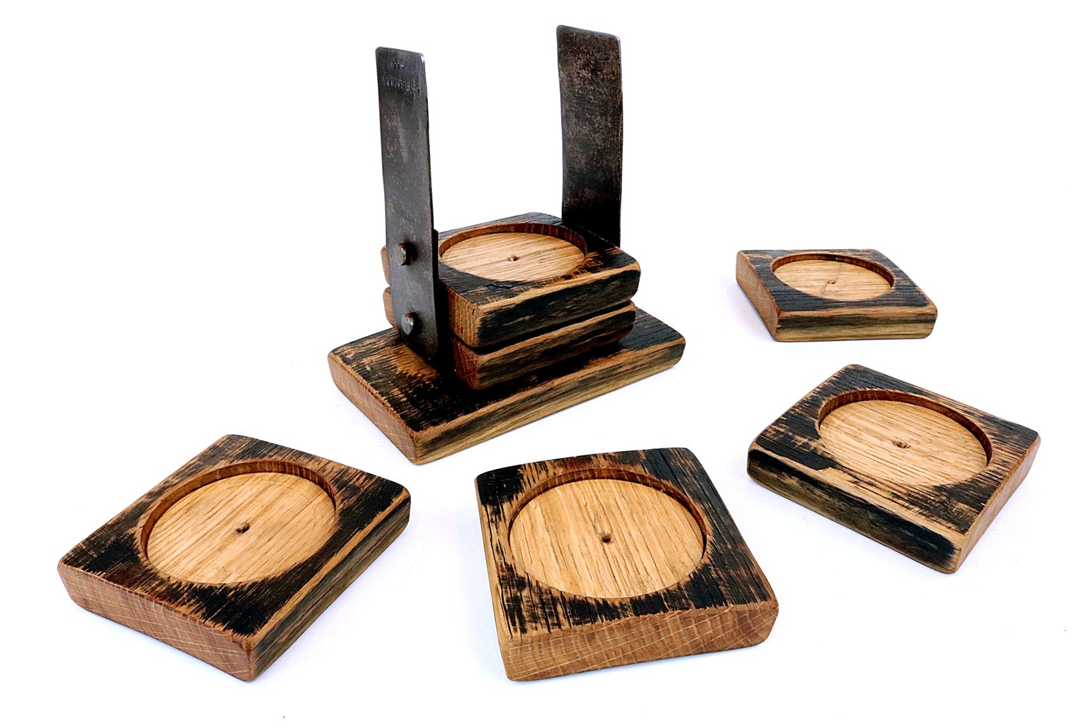 Whiskey Barrel Coasters Set - Etsy