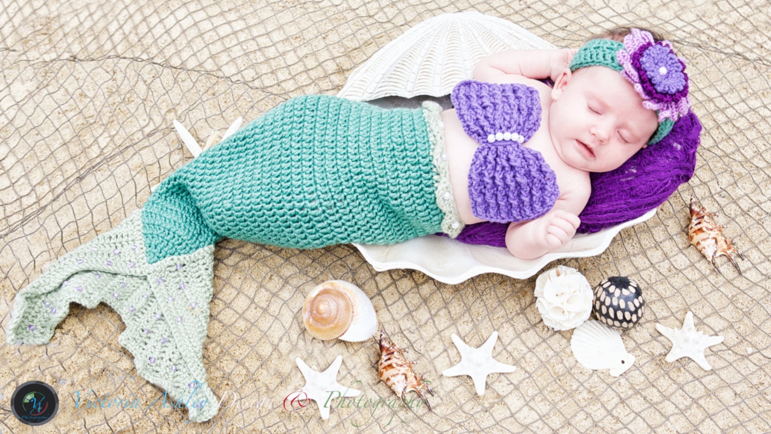 Little Mermaid Ariel Inspired Baby Girl Photo Prop Set - Under the Sea ...