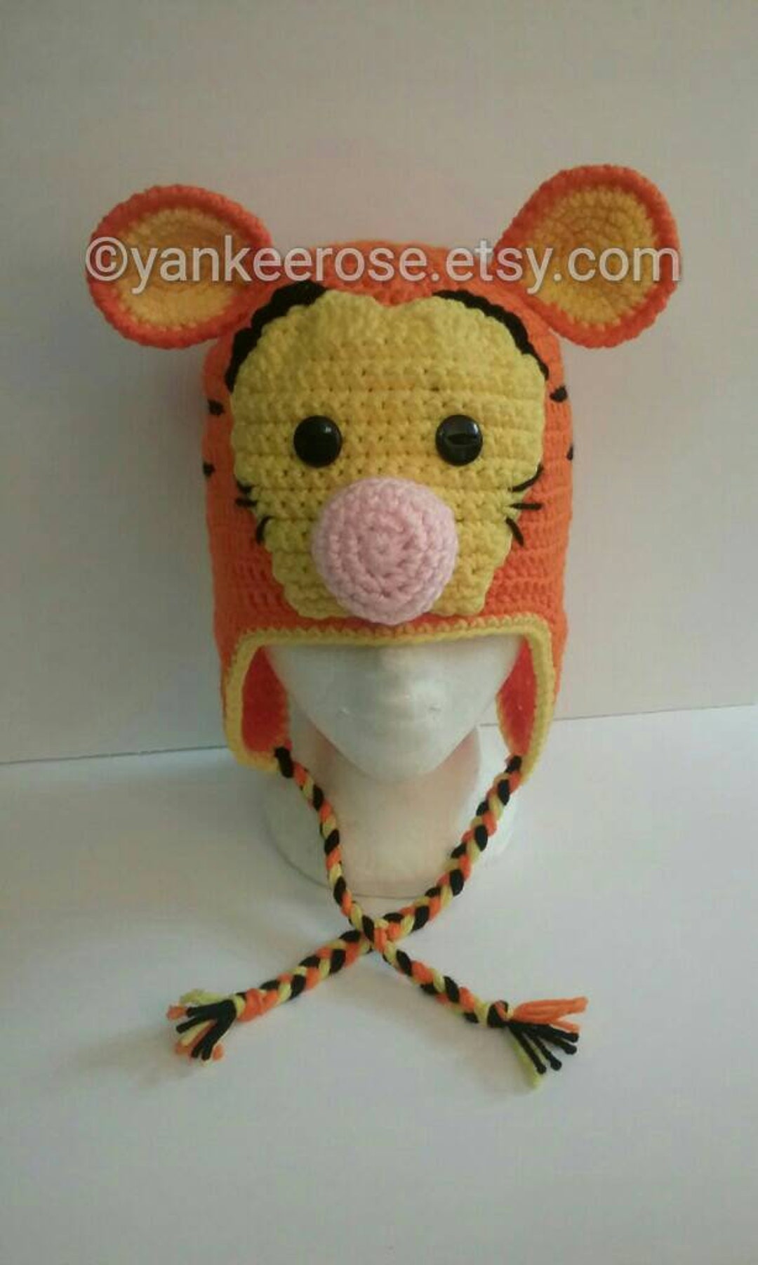 Tigger From Winnie the Pooh Bear Inspired Hat With Ear Flaps - Adult ...