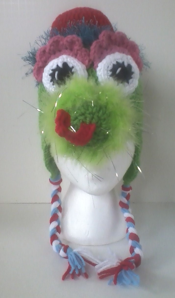 Adult Sized Phillies Phanatic Inspired Hat With Ear Flaps - Etsy