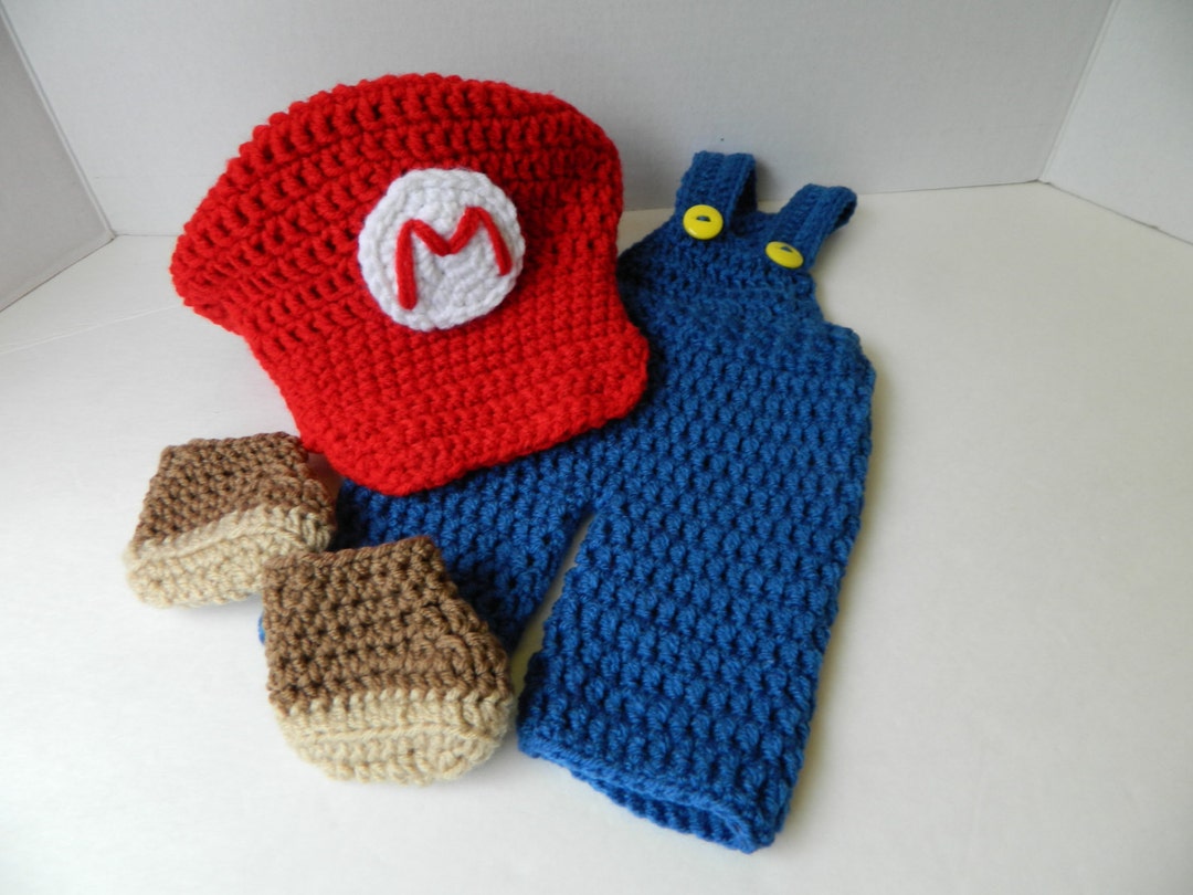 Nintendo Super Mario Inspired Baby Photo Prop Set Hat, Overalls ...