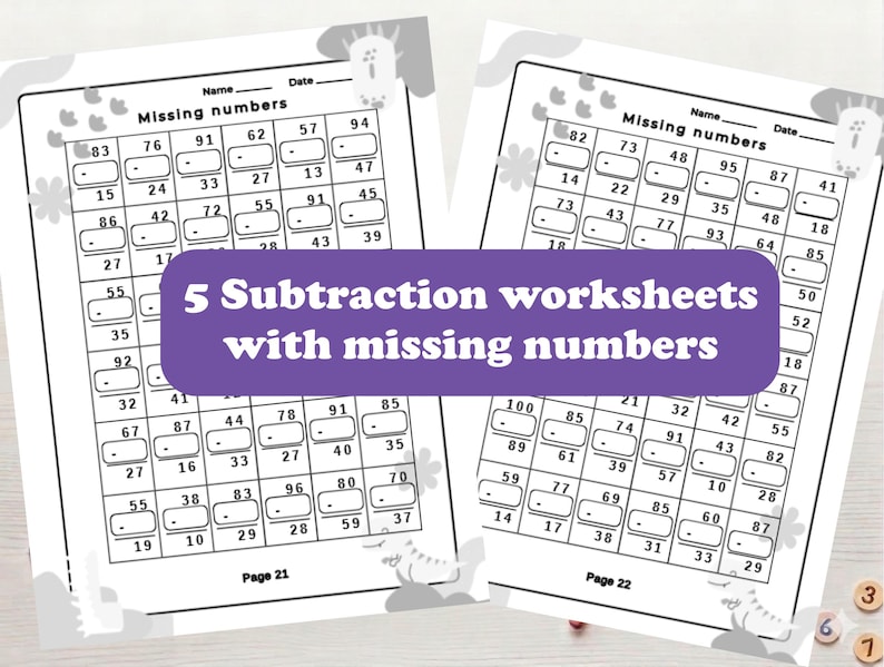 2nd Grade Subtraction Worksheets – Double Digit Practice Borrowing, No ...