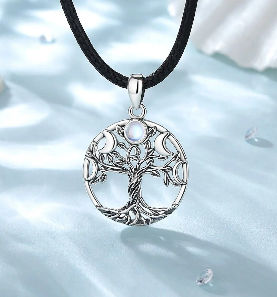 Tree of Life. Triple Moon Goddess Pendant 925 Sterling Silver. Free 18 ...