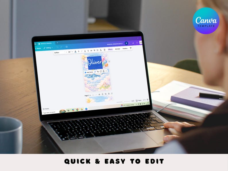 Jellycat Dragon Inspired Birthday Invitation, Magical Flying Dragon ...