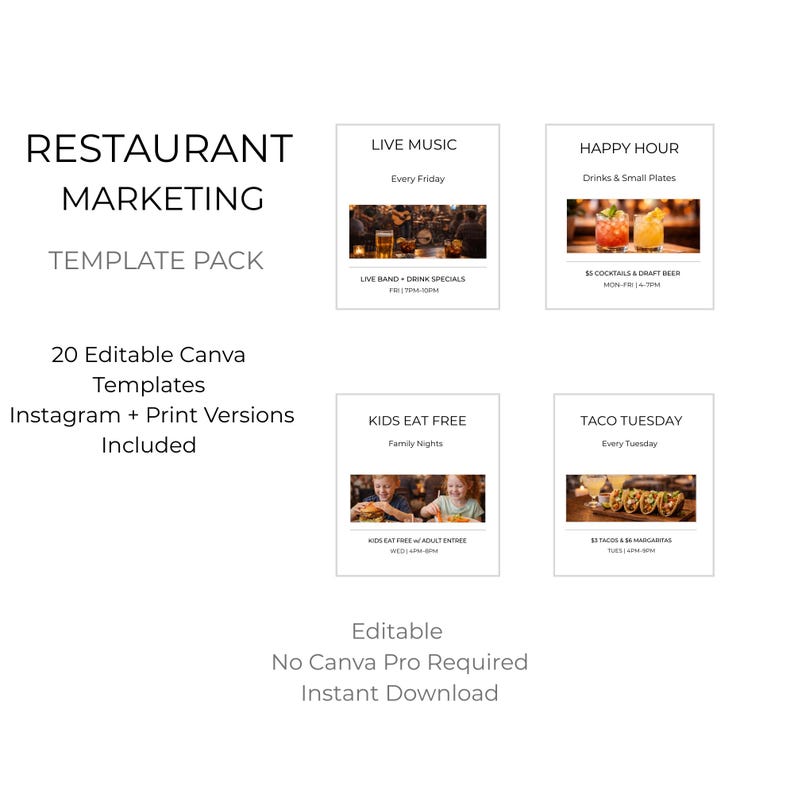 Trivia Night Canva Templates Bar Promotion Flyers Social - Etsy Canada